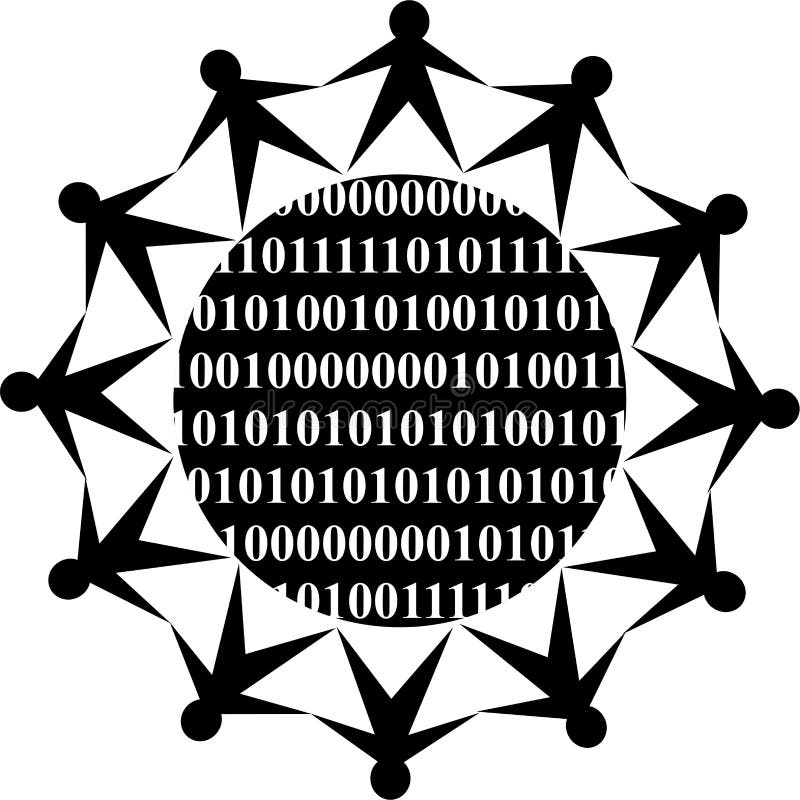 Binary people stock illustration. Illustration of organization - 4526132