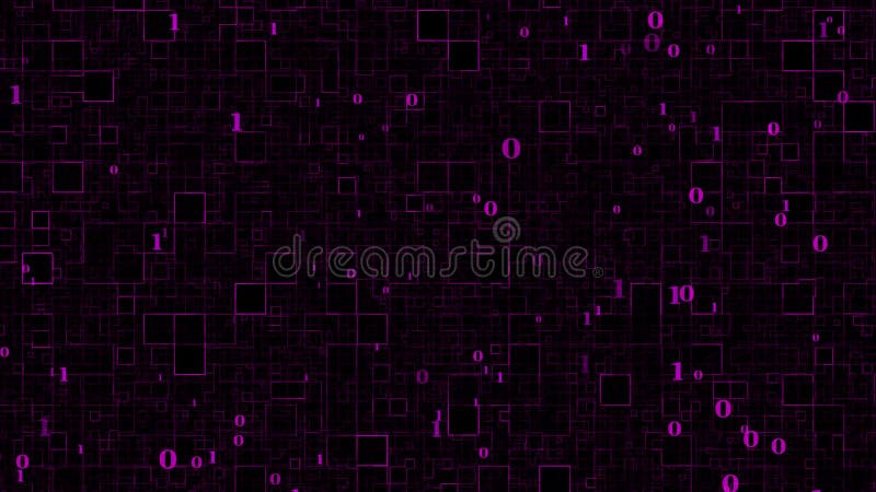 Binary Pink Color Abstract Box Pattern Dark Technology Background Stock ...