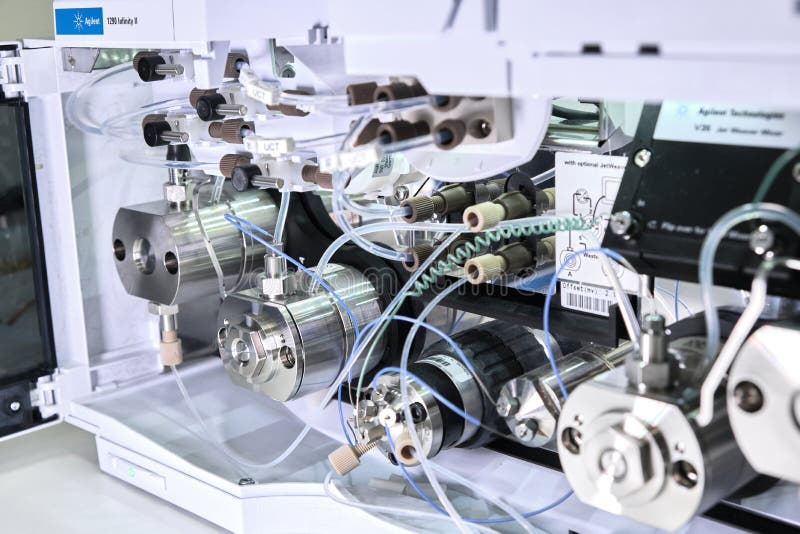 Binary Pump in HPLC System. High Performance Liquid Chromatography at ...