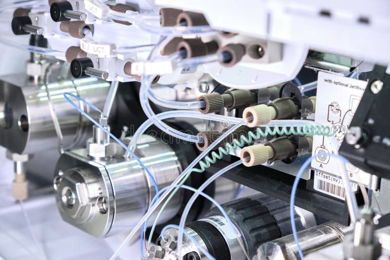 Binary Pump in HPLC System. High Performance Liquid Chromatography at ...