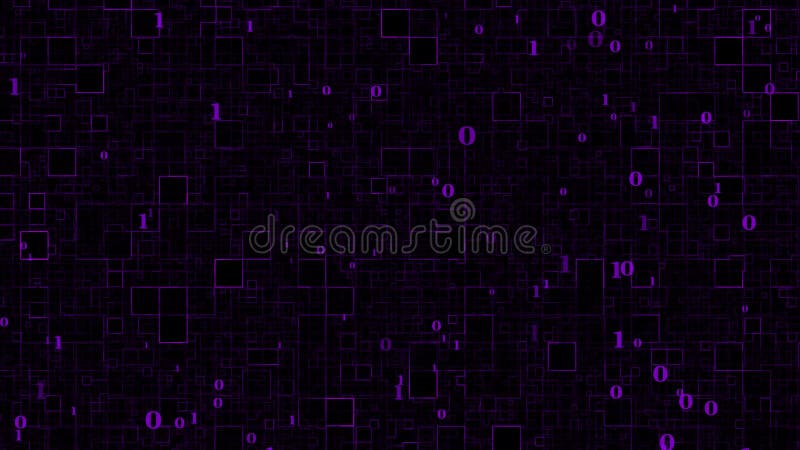 Binary Purple Color Abstract Box Pattern Dark Technology Background ...