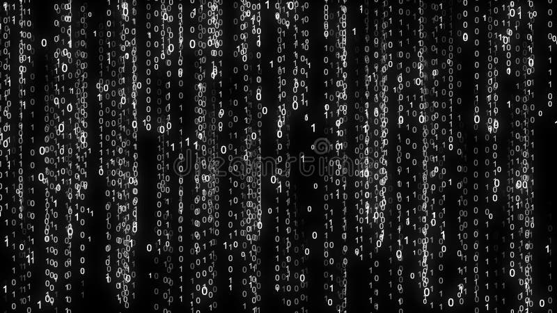 Binary Rain. Abstract Backdrop Background. Digital Data Stream Matrix ...