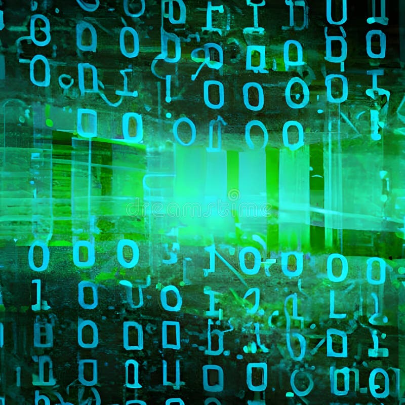 Binary Sci-fi Digital Code Background. Generative AI. Stock Photo ...