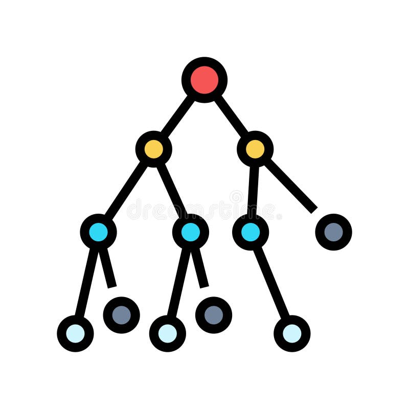 Binary Search Algorithm Color Icon Vector Illustration Stock Vector Illustration Of Graph
