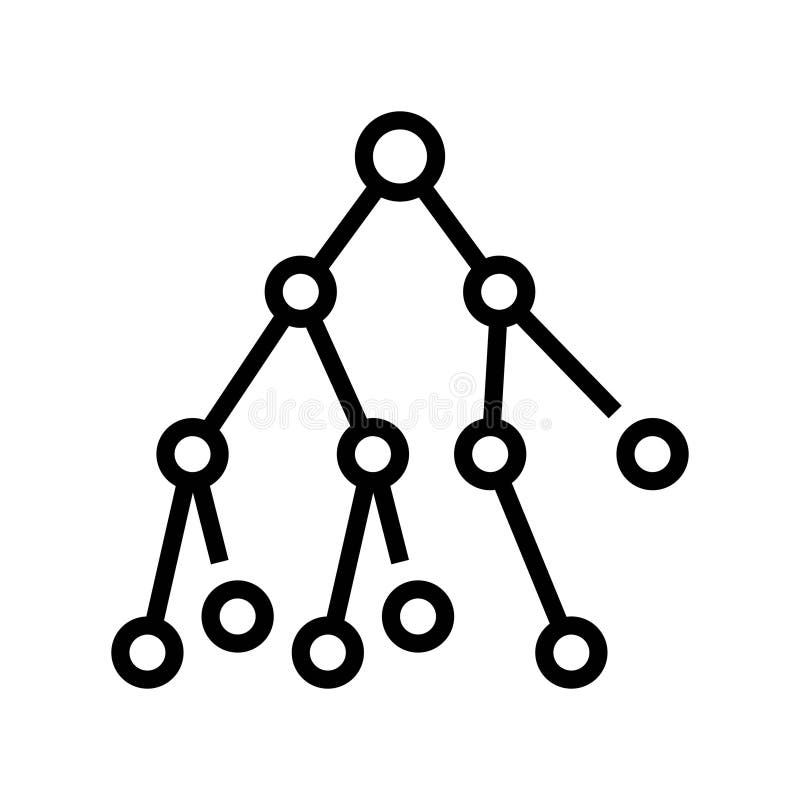 Binary Search Algorithm Line Icon Vector Illustration Stock Illustration Illustration Of