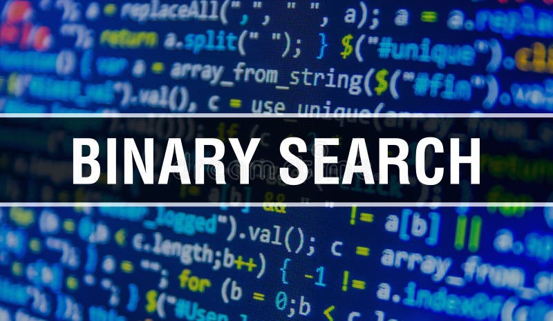 Binary Search Concept With Random Parts Of Program Code Binary Search 9834