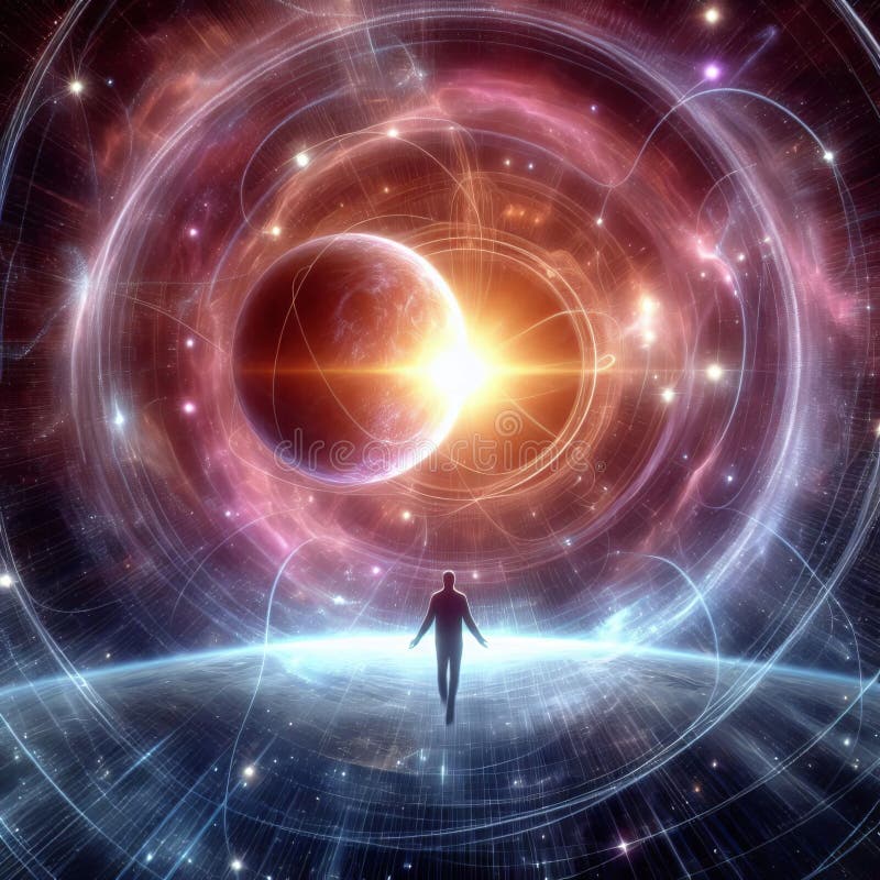 108 141. Binary Space - Space Containing a System of Two Star O Stock ...