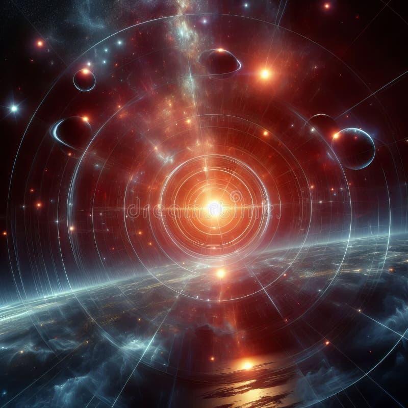 111 141. Binary Space - Space Containing a System of Two Star O Stock ...