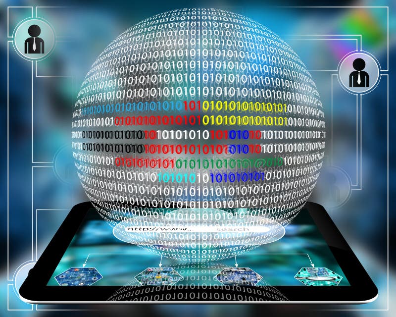 Sphere of binary code stock illustration. Illustration of cyber - 56895414
