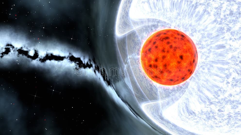 Binary Star with Red Dwarf and Blue Giant, 3d Render Stock Illustration ...