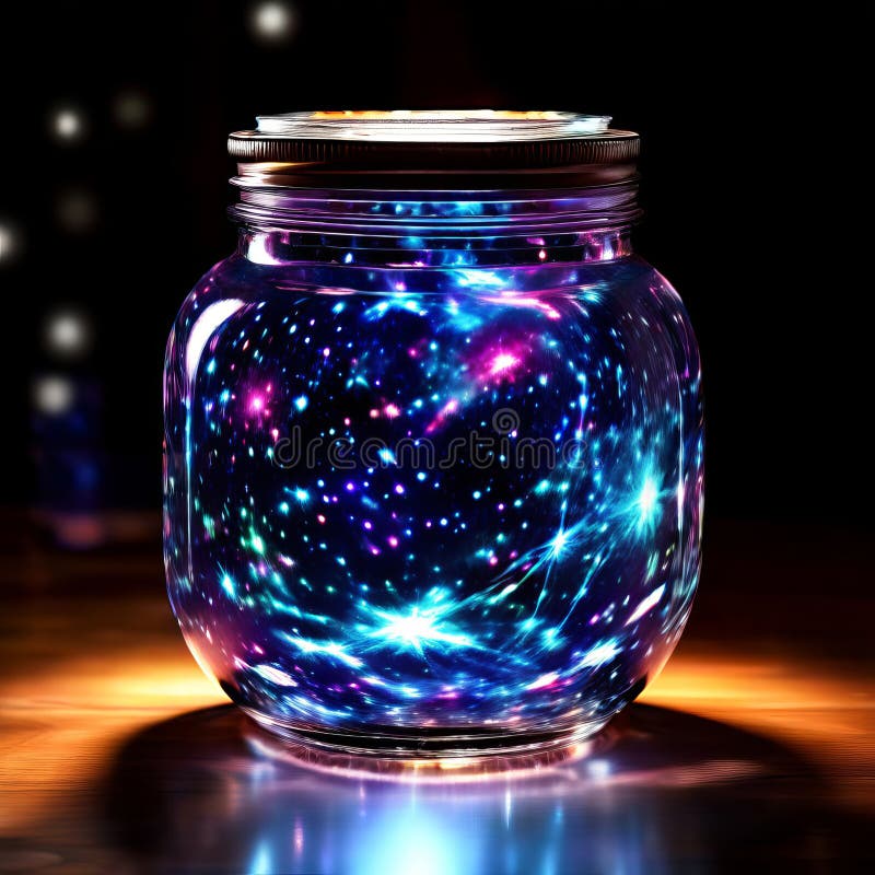 Binary Star System Jar a Jar that Contains To Stars Orbiting Ea Stock ...
