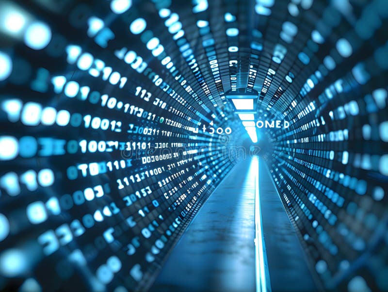 Binary Stream Or Code Tunnel Background Data Flow Charts With Numbers And Computer Programing