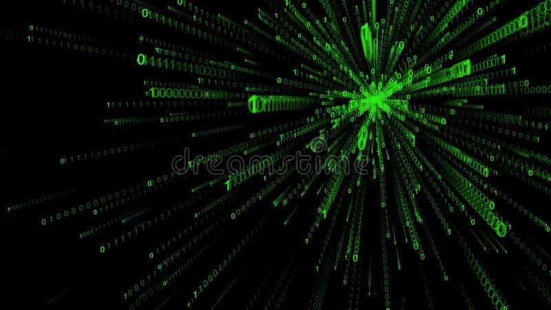 Binary Sun Explode. Abstract Backdrop Background. Digital Data Stream Matrix Effect. Zero Ones ...