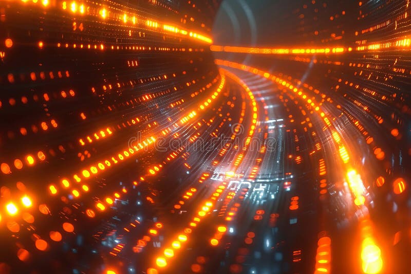 Binary System Data Stream Flowing Digital Tunnel Stock Illustration ...