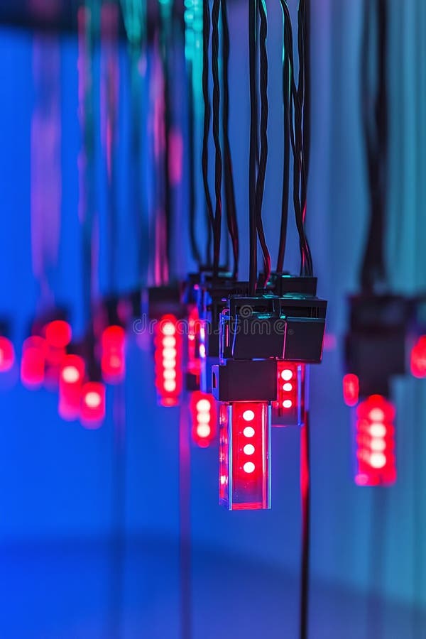 Binary System with LED Indicators Stock Illustration - Illustration of landscape, indicators ...