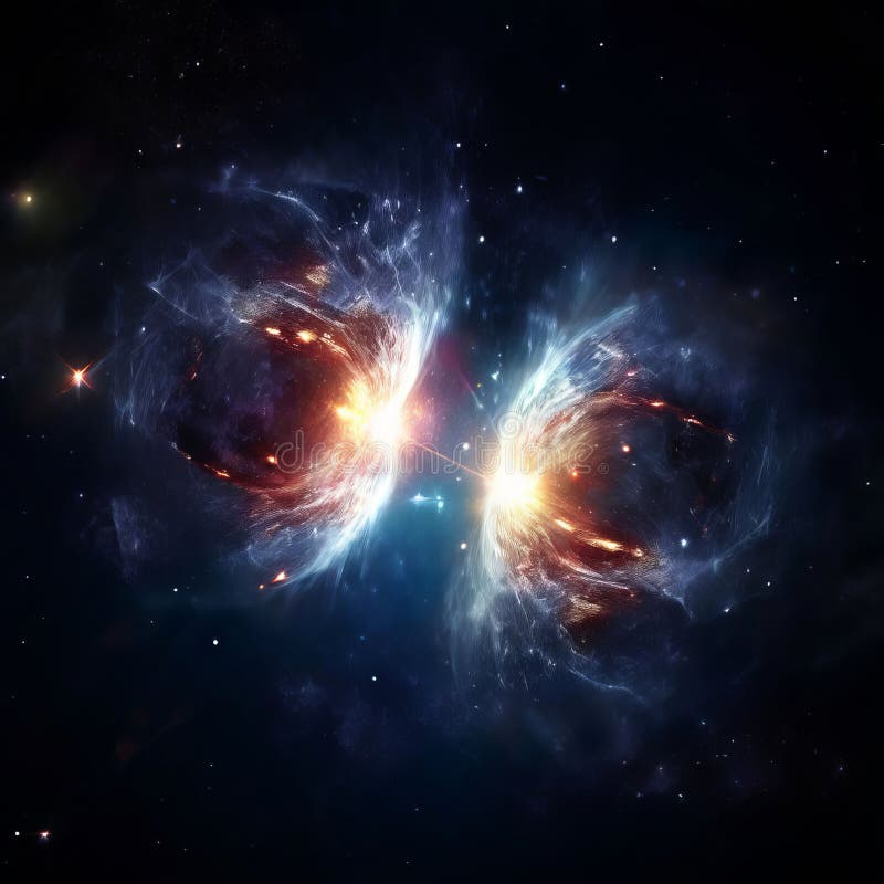 Binary System Two Stars Orbiting Around a Common Center of Stock Photo ...