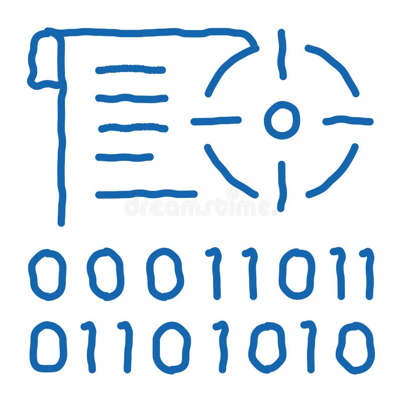 Binary Target Doodle Icon Hand Drawn Illustration Stock Vector ...