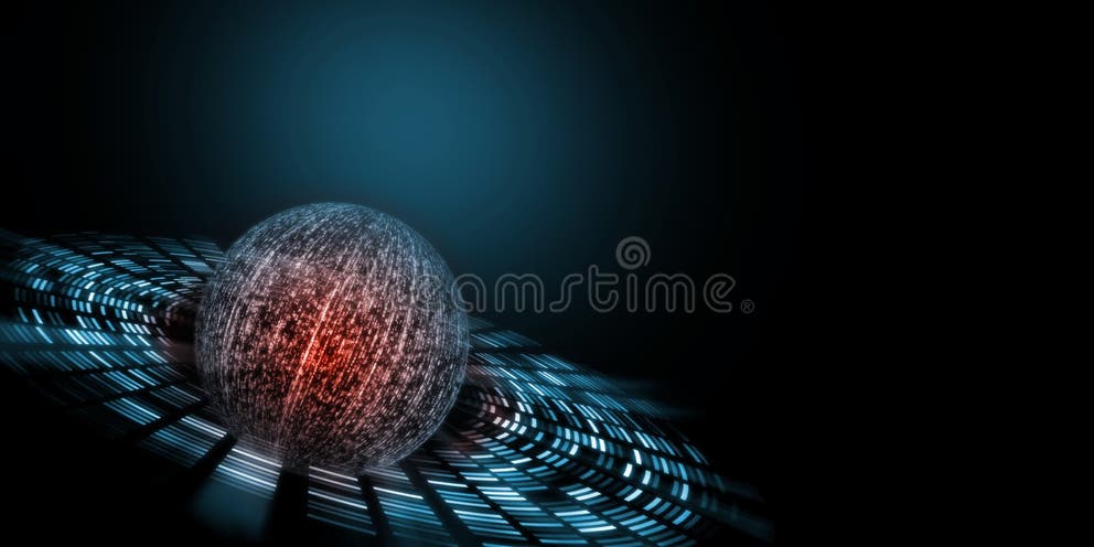 Binary Technology Concept. Sphere Created from Digital Number with ...