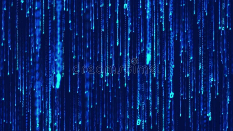 Digital Rain Information and Data Flow Stock Footage - Video of ...