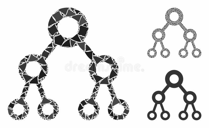 Binary Tree Mosaic Icon of Abrupt Pieces Stock Illustration ...
