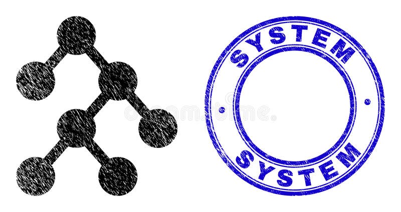 Textured System Watermark and Grunge Textured Binary Tree Symbol Stock ...