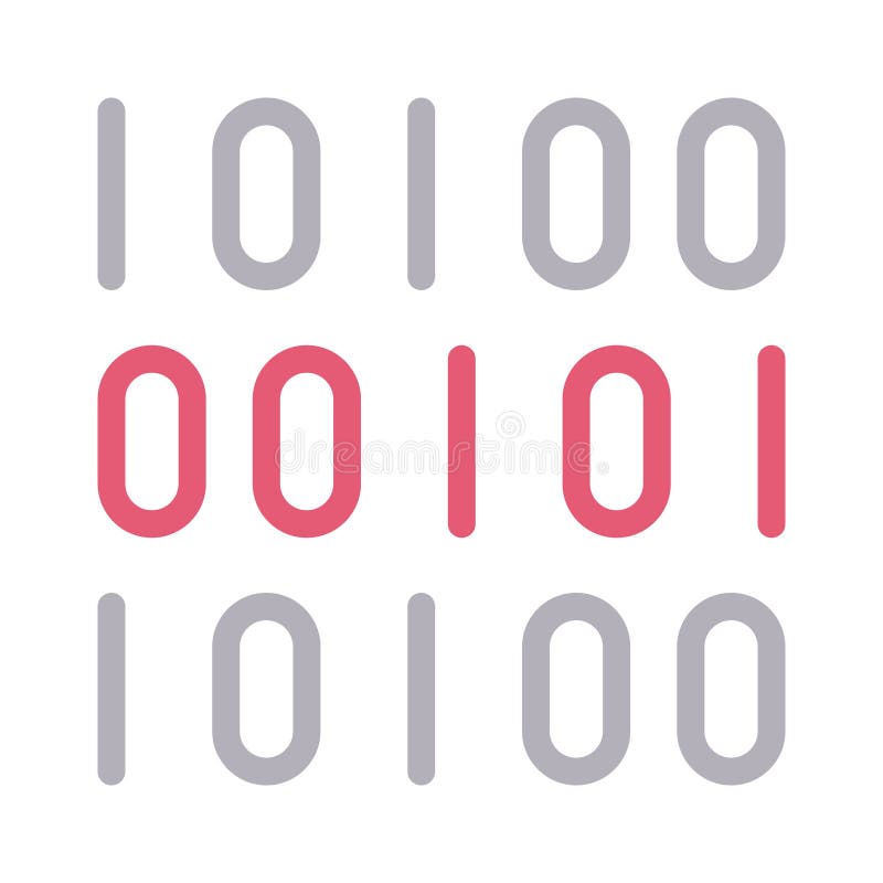 Binary Vector Color Line Icon Stock Vector - Illustration of ...