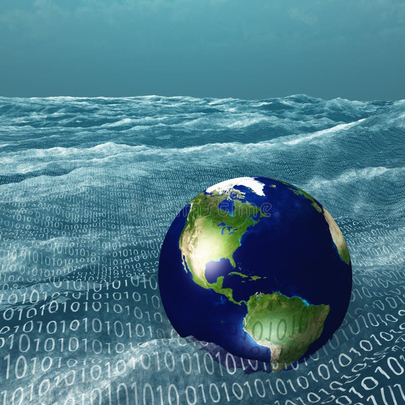 Vast binary code Sea stock illustration. Illustration of communication ...