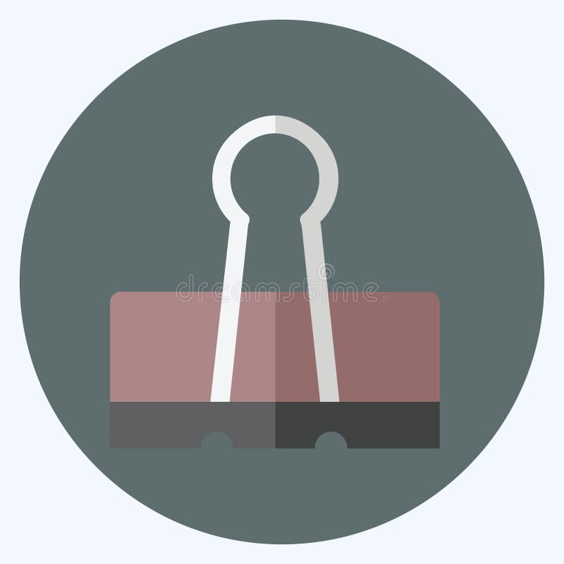 Binder Clip Icon in Trendy Flat Style Isolated on Soft Blue Background ...