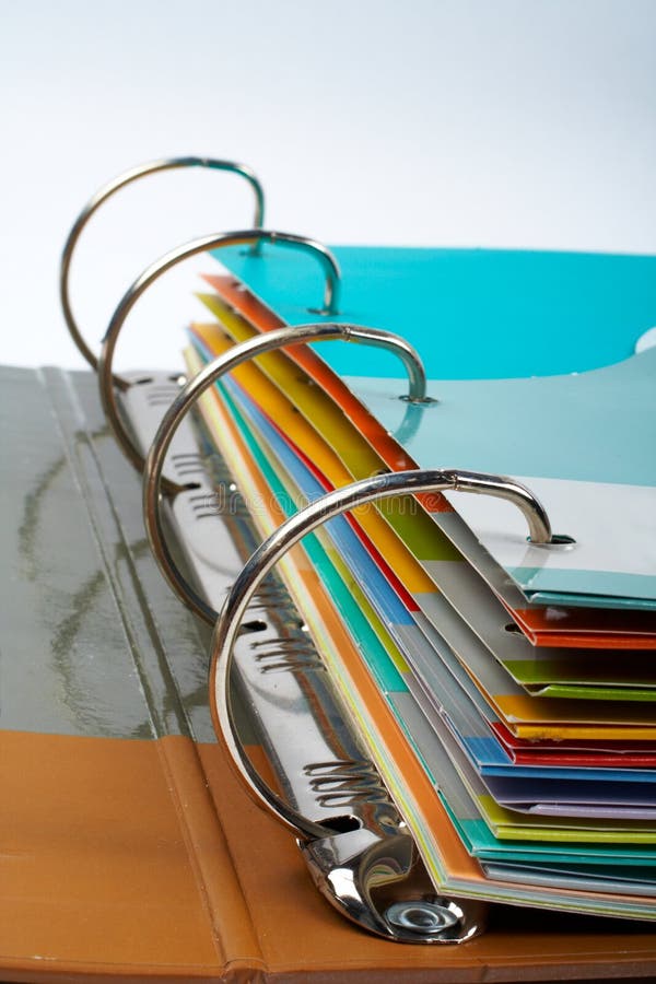 Binder Closeup with Files Stacked Stock Image - Image of folder ...