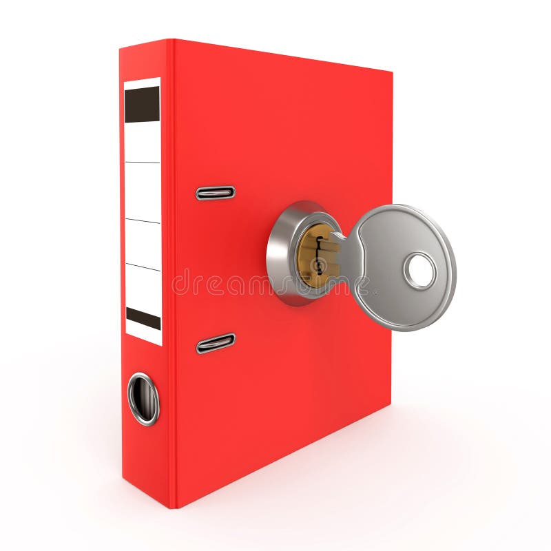 Folder and lock stock illustration. Illustration of metal - 25306299
