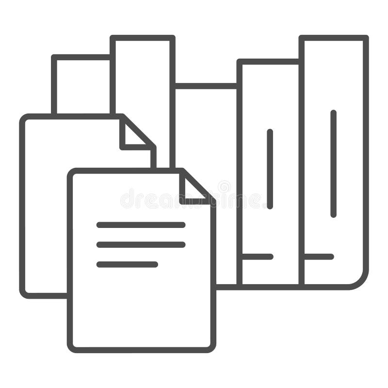 Folders Thin Line Icon. Two File Folders Vector Illustration Isolated ...