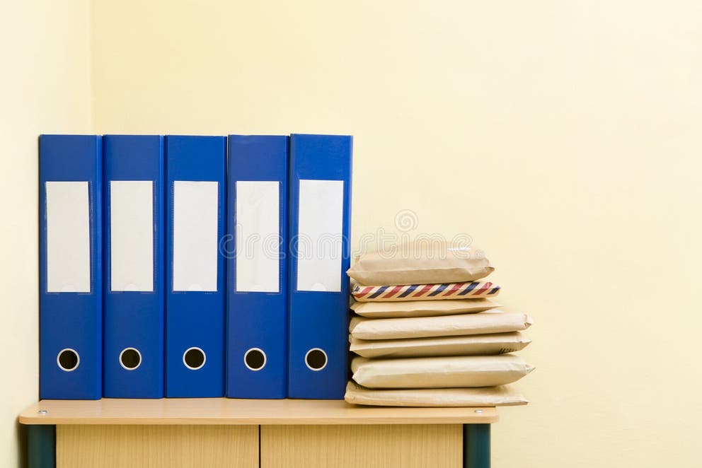 Binder and mail package stock image. Image of drawer, arrangement - 6985927