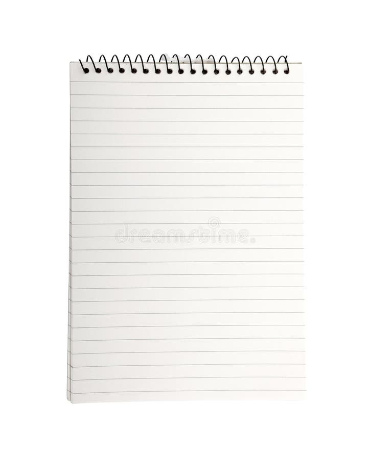 Note Book Paper Pad Notebook Spiral Isolated Background Blank Page ...