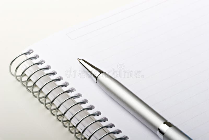 Binder Note Pad Paper Sheet with Elegant Style Pen Stock Image - Image ...