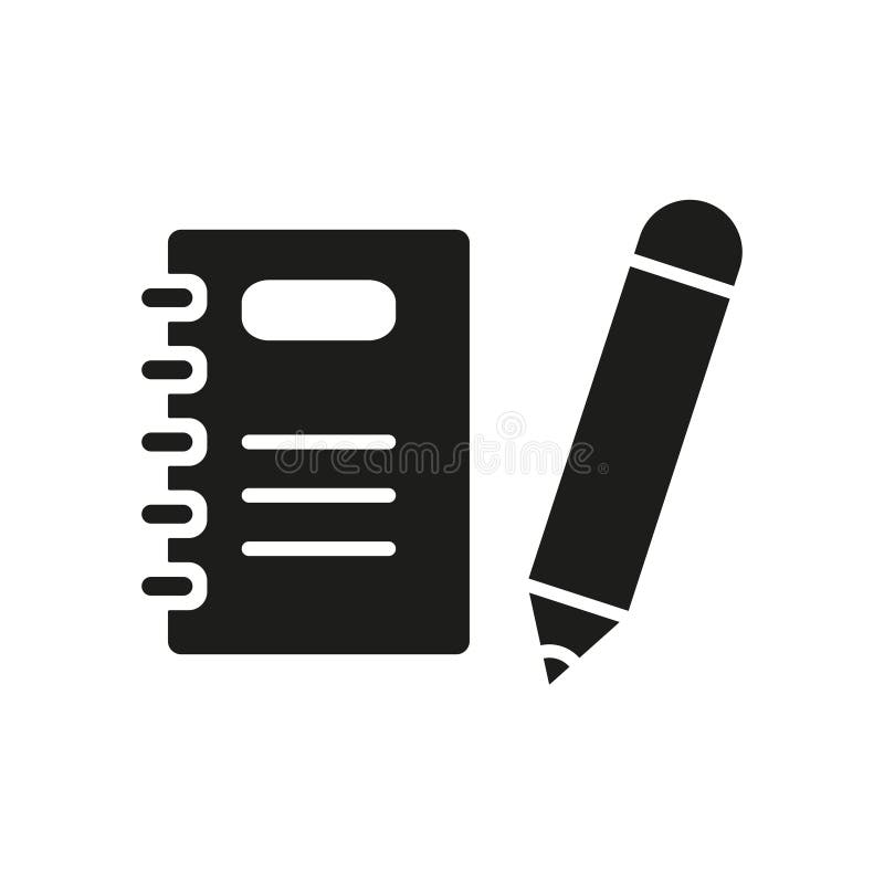 Binder Pencil Set Stationery Icon Vector Basic Design Stock Vector ...