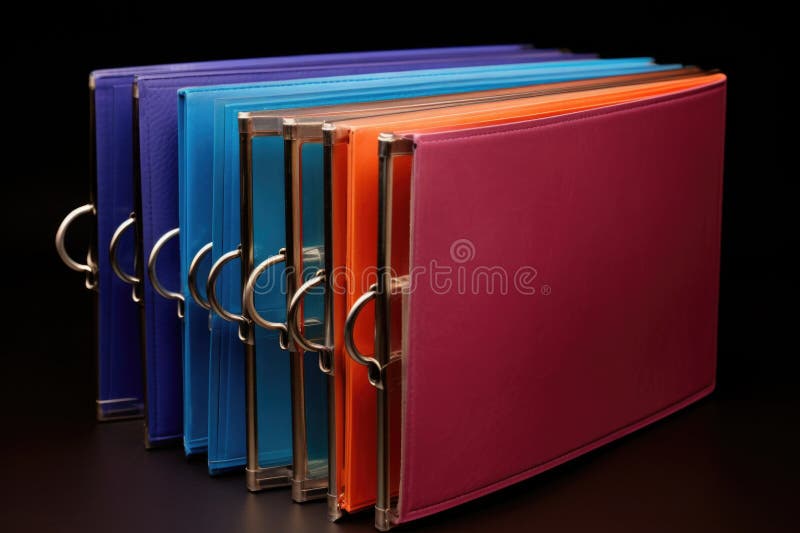 Binder Ring with Identical Color File Folders Stock Image - Image of ...