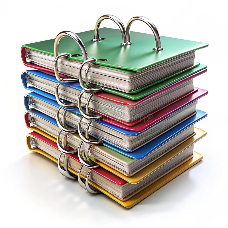 Binder Ring Stack on White Background Stock Illustration - Illustration ...