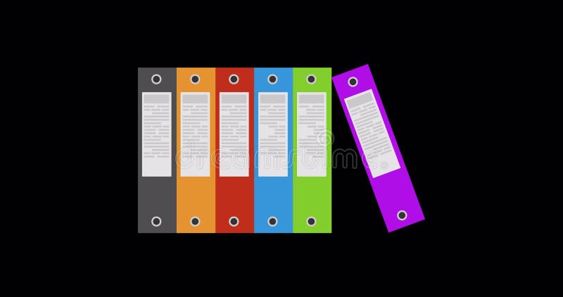 Office Folder File Icon, Document. Loop Animation with Alpha Channel ...