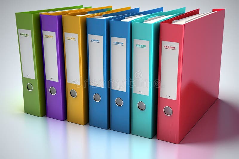 Binders office Row stock illustration. Illustration of white - 306155184