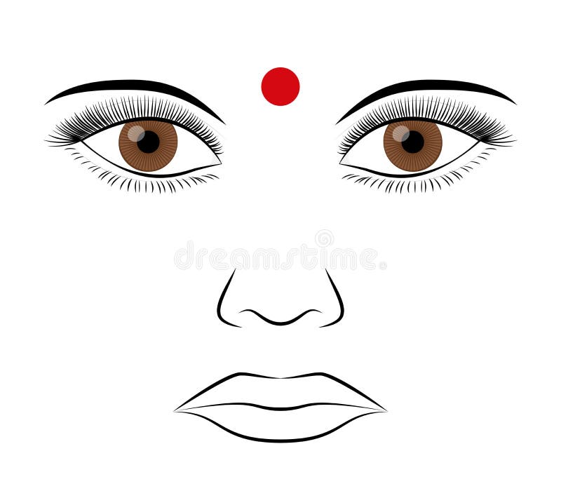Bindi, Colored Red Dot on the Forehead, Associated with the Third Eye ...