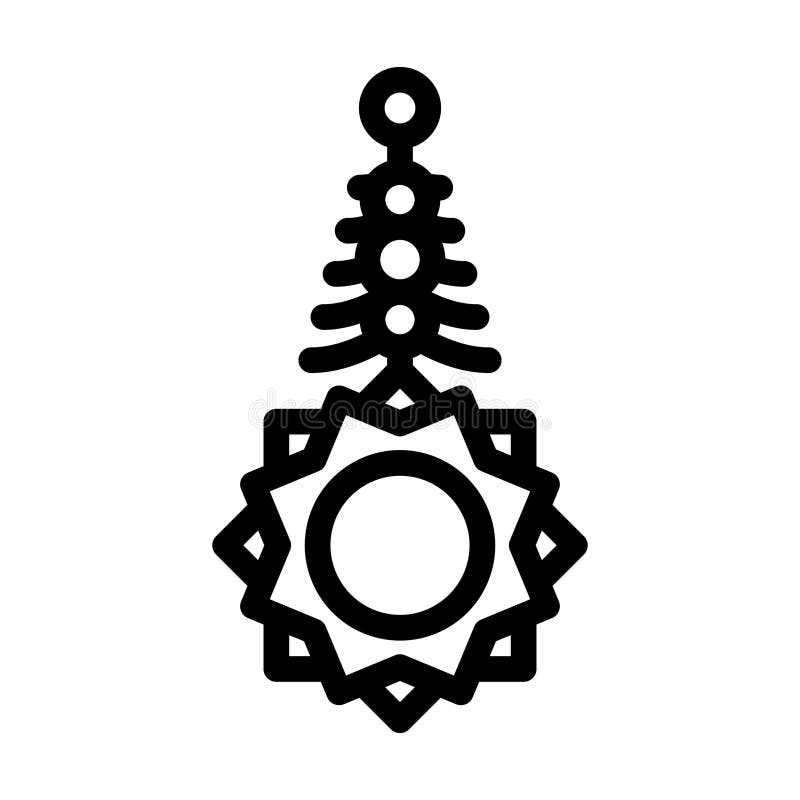 Bindi Forehead Decoration Line Icon Vector Illustration Stock ...