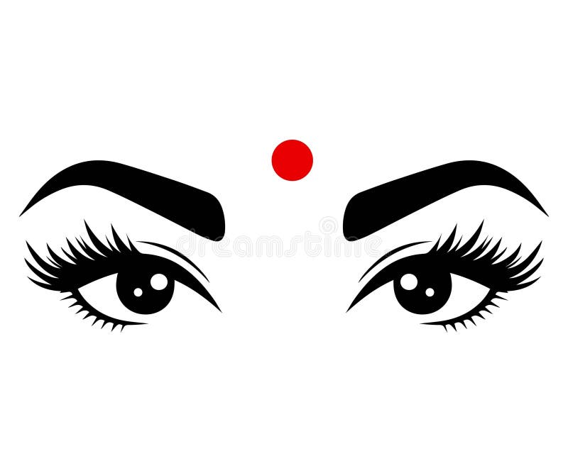 Bindi. Indian Traditional Red Dot on the Forehead Stock Vector ...