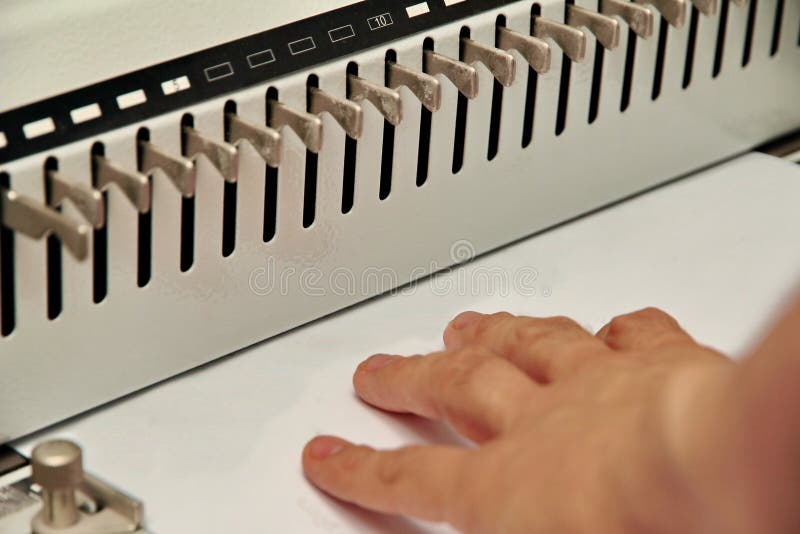 Binding Documents with Plastic Ring Binder. Stock Photo - Image of ...