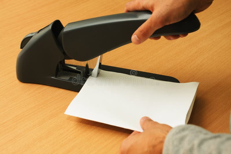 Businessman Stapling Papers At Messy Desk Stock Photo - Image of messy ...