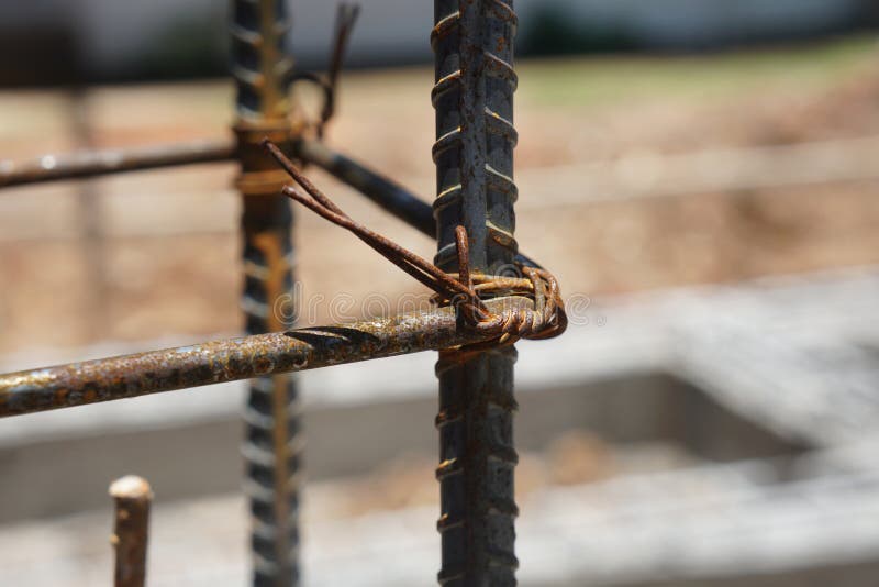 Steel Wire Binding. Binding the Rebar To the Deformed Steel with Wire ...