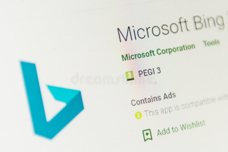 Bing App Icon. Selective Focus. Editorial Photography - Image of bing ...