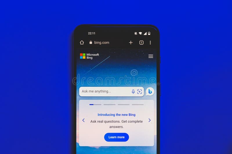 Bing on Screen. Microsoft Bing is New AI CHAT Bot Launched by Microsoft ...