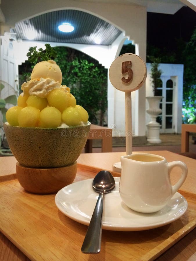 Bing su stock photo. Image of bingsu, thailand, melon - 70203486