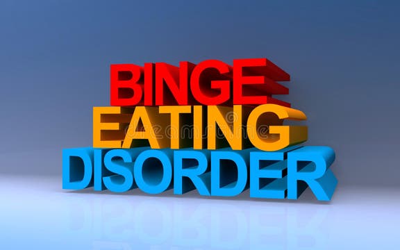 Binge Eating Disorder on Blue Stock Illustration - Illustration of ...