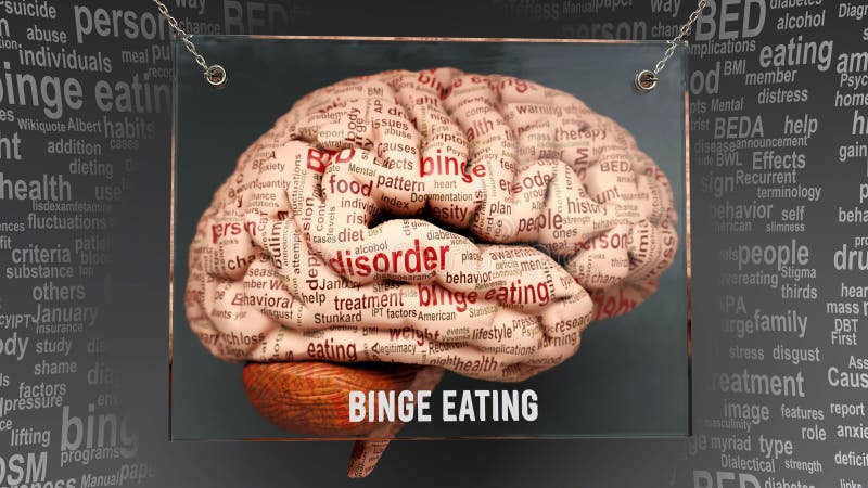 Binge Eating in Human Brain Stock Illustration - Illustration of binge ...